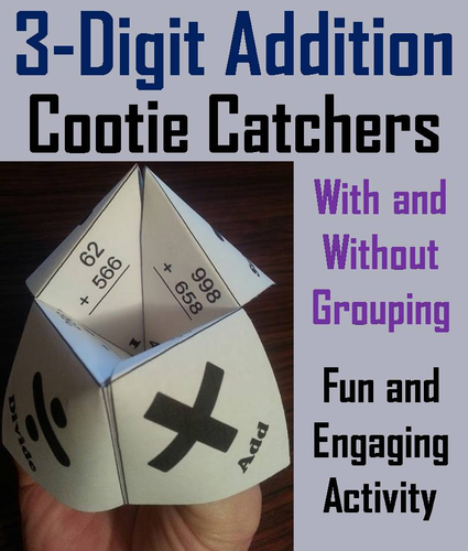 3 Digit Addition Cootie Catchers | Teaching Resources