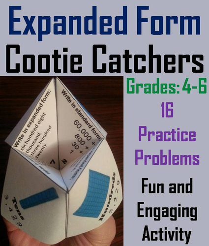 Expanded Form: Grades 4-6 Cootie Catchers | Teaching Resources