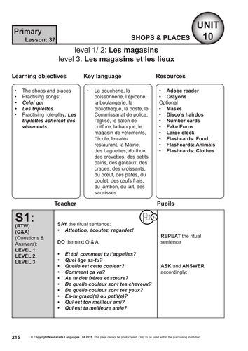 FRENCH (UNIT 7: MY HOME, CLOTHES, TRANSPORT, HOLIDAYS): Year 5/6 ...