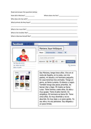 Spanish descriptions (physical/hair/eyes/personality) | Teaching Resources