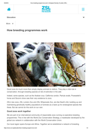 Zoos - ethics of breeding programmes | Teaching Resources