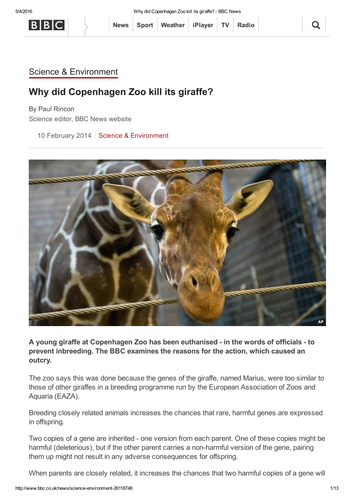 Zoos - ethics of breeding programmes | Teaching Resources