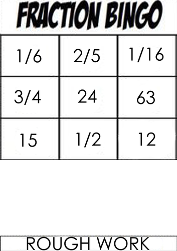 Fraction Bingo - A mixture | Teaching Resources