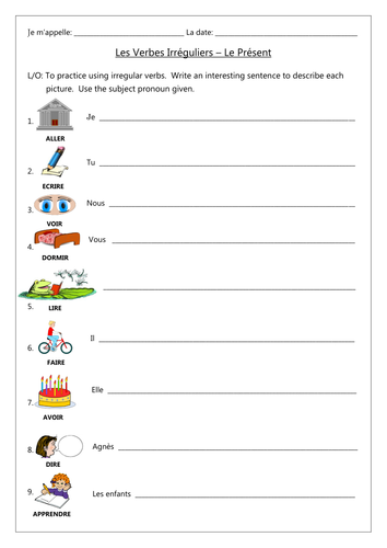 FRENCH - Top 20 Irregular Verbs at a Glance | Teaching Resources