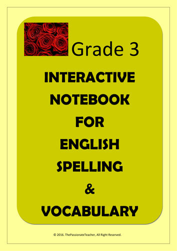 Grade 3 English Spelling & Vocabulary Interactive Notebook | Teaching ...