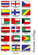 Fractions of colour on flags (worksheet) | Teaching Resources