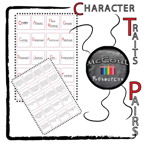Character Traits Pairs Game | Teaching Resources