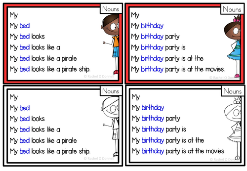 Reading Fluency Squares Nouns | Teaching Resources