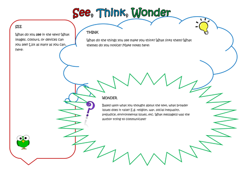 See, Think, Wonder: A Worksheet to Stimulate Deep Thinking, Opinion and ...