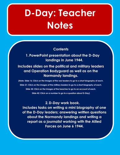 History: World War Two: D-Day: June 6 1944 | Teaching Resources
