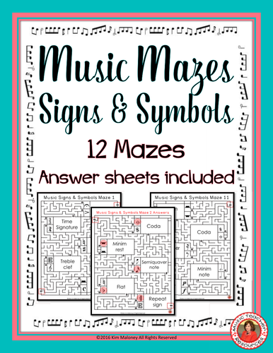 Music Signs and Symbols Maze Puzzles | Teaching Resources