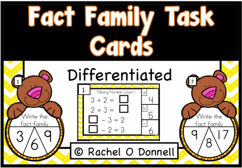 Fact Family Task Cards | Teaching Resources