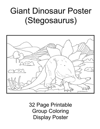 Giant Dinosaur Coloring Poster | Teaching Resources