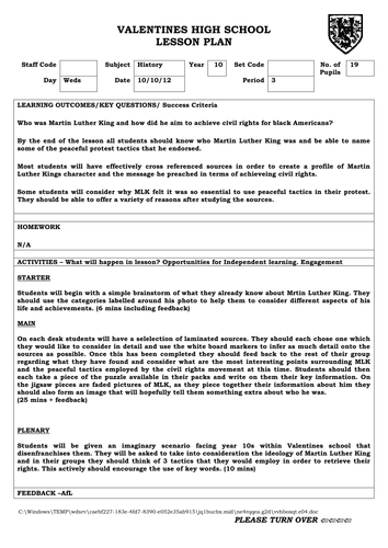 Civil rights and peaceful protest | Teaching Resources