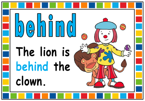 PREPOSITIONS POSTERS - DISPLAY LITERACY ENGLISH EARLY YEARS, KEY STAGE ...