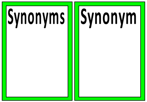 SYNONYMS POSTERS - ENGLISH CREATIVE WRITING VOCABULARY DISPLAY ...