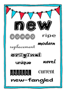 SYNONYMS POSTERS - ENGLISH CREATIVE WRITING VOCABULARY DISPLAY ...