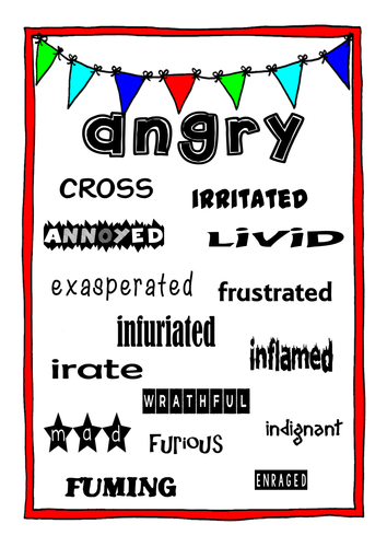 SYNONYMS POSTERS - ENGLISH CREATIVE WRITING VOCABULARY DISPLAY ...