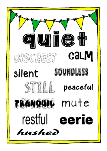 SYNONYMS POSTERS - ENGLISH CREATIVE WRITING VOCABULARY DISPLAY ...