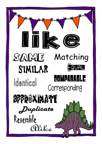 SYNONYMS VOCABULARY POSTERS -DISPLAY EYFS KS1-2 LITERACY ENGLISH ...