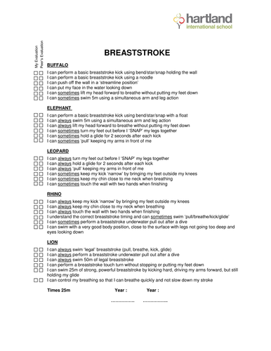 PE and swimming Assessment for learning booklet | Teaching Resources