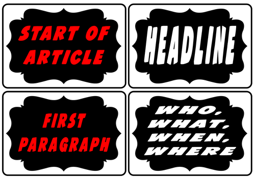 NEWS, NEWSPAPER WRITING AND ROLE PLAY RESOURCES - ENGLISH LITERACY ...