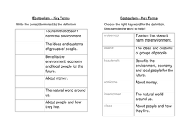 EcoTourism | Teaching Resources