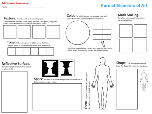 Art Formal Skills Assessment | Teaching Resources