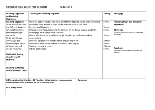 Renewable and non-renewable energy resources summary lesson | Teaching ...
