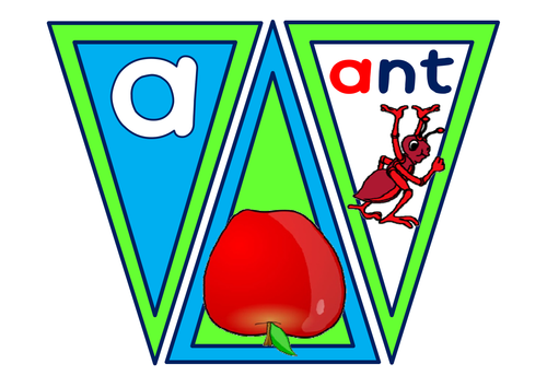 700 PHONICS BUNTINGS - DISPLAY LETTERS SOUNDS ALPHABET EARLY YEARS KEY ...