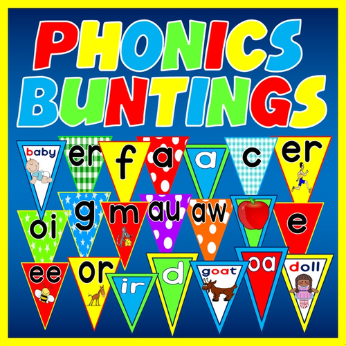 *PHONICS BUNDLE* DISPLAY, POSTERS, FLASHCARDS, WORKSHEETS, BUNTINGS ...