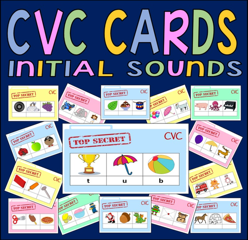 CVC CARDS - INITIAL SOUNDS RESOURCES EYFS KS1 LITERACY ENGLISH ...