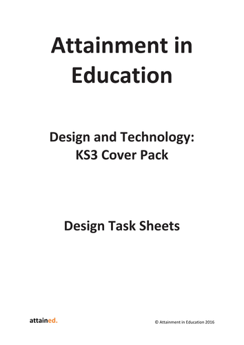 Key Stage 3 Design and Technology Cover Pack | Teaching Resources