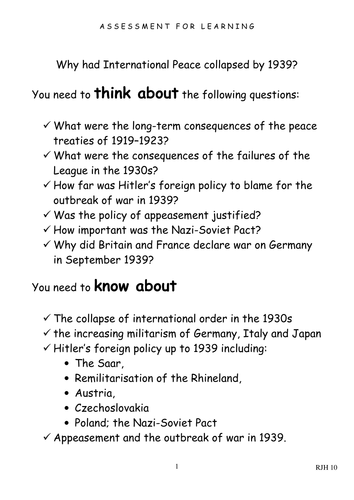 Collapse of Peace / Road to WWII | Teaching Resources