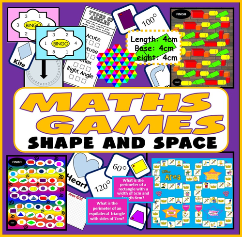 *MATHS BUNDLE* 3 SETS OF BOARD GAMES -ALGEBRA, FRACTION, NUMBER, SHAPE ...