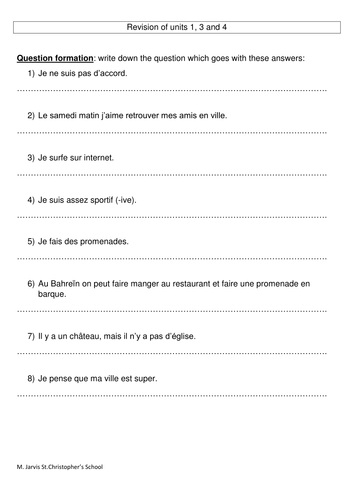 Studio 1 - revision of units 1, 3 and 4 | Teaching Resources