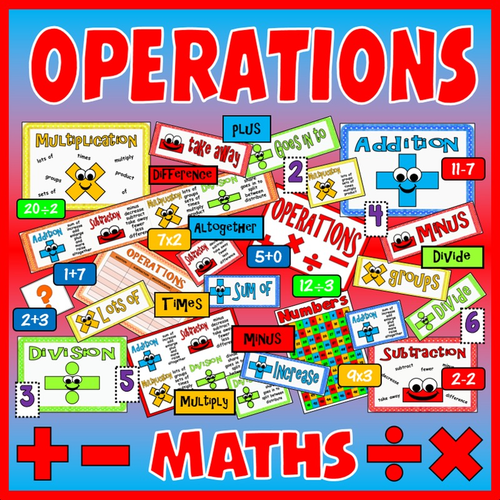 MATHS OPERATIONS RESOURCES ADDITION SUBTRACT MULTIPLICATION DIVISION ...
