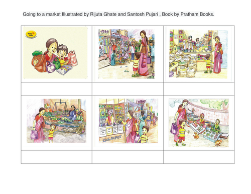 Wordless Stories Writing Pack - Going to a market | Teaching Resources