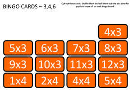 TIMES TABLES POSTERS x 18 A4 - MULTIPLICATION BINGO GAMES resources ...