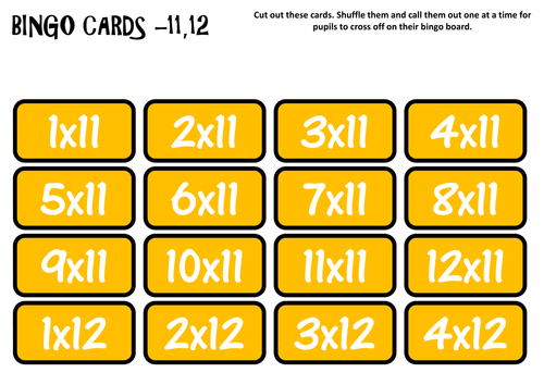 TIMES TABLES POSTERS x 18 A4 - MULTIPLICATION BINGO GAMES resources ...