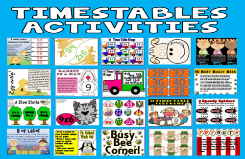 Times Tables Activities Games KS1-2 Maths Numeracy | Teaching Resources