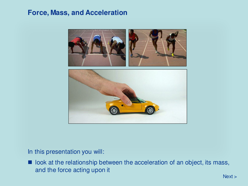 Force, Mass and Acceleration | Teaching Resources