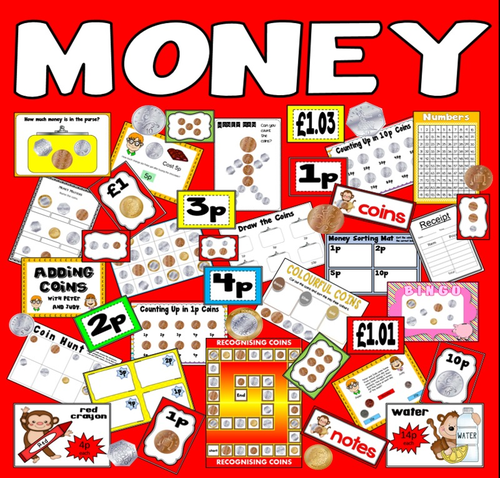 MONEY RESOURCES EARLY YEARS, KS 1-2 MATHS NUMERACY GAMES FLASHCARDS ...