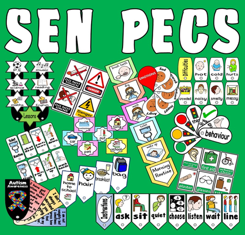 12 SPECIAL NEEDS PECS PICTURE CARD SETS - AUTISM ASD SEN LEARNING ...