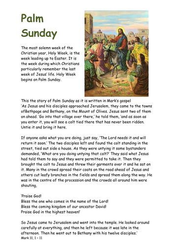 Easter Holy Week RE lessons | Teaching Resources