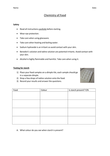 Human digestive enzymes (& food tests) - NEW GCSE | Teaching Resources