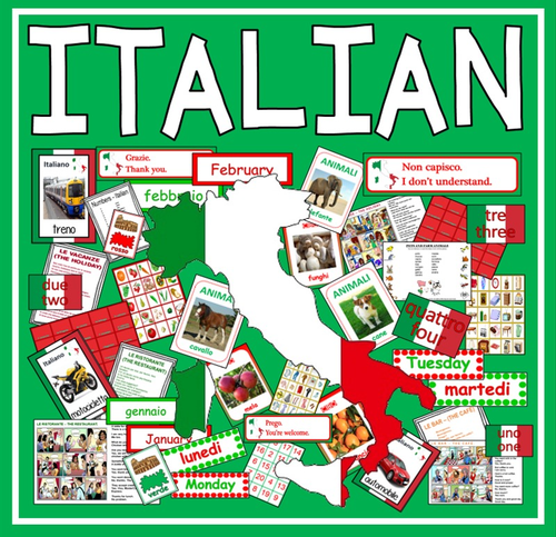 ITALIAN LANGUAGE RESOURCES -DISPLAY FLASHCARDS POSTERS WORKSHEET GAMES ...