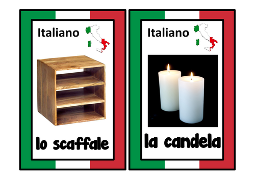 ITALIAN / ENGLISH LANGUAGE FLASHCARDS - DISPLAY ITALY GEOGRAPHY EUROPE ...