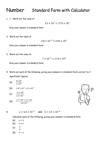 Standard Form with the Calculator | Teaching Resources