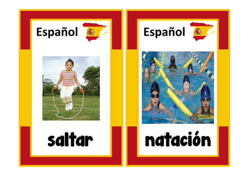 SPANISH AND ENGLISH FLASHCARDS LANGUAGE TEACHING RESOURCES EDUCATION DISPLAY | Teaching Resources